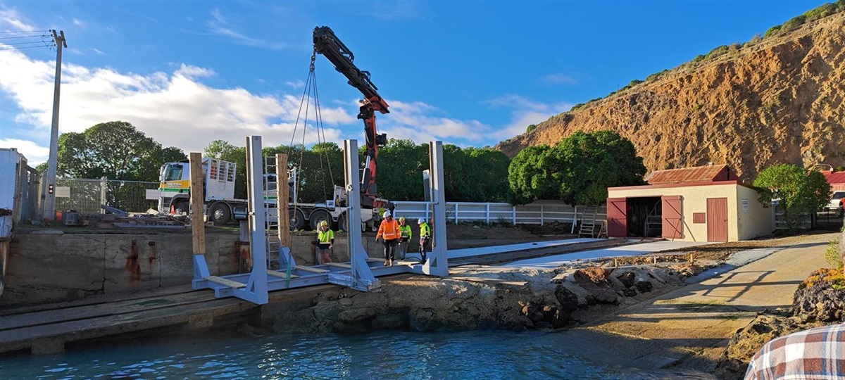 Slipway cradle, railing and all replaced | Waitaki District Council